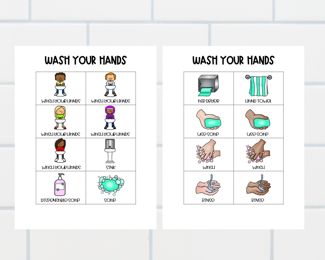 Wash Your Hands Visuals, Visual Routine, Hygiene Visuals, Visual Aid ...