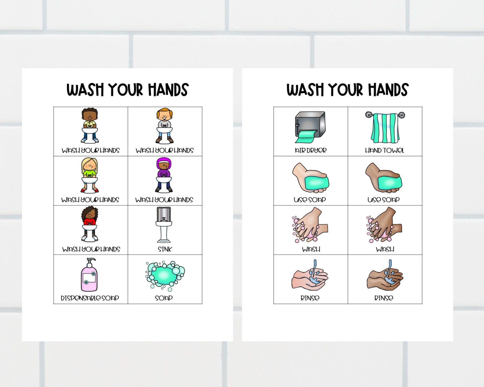 Wash Your Hands Visuals, Visual Routine, Hygiene Visuals, Visual Aid ...