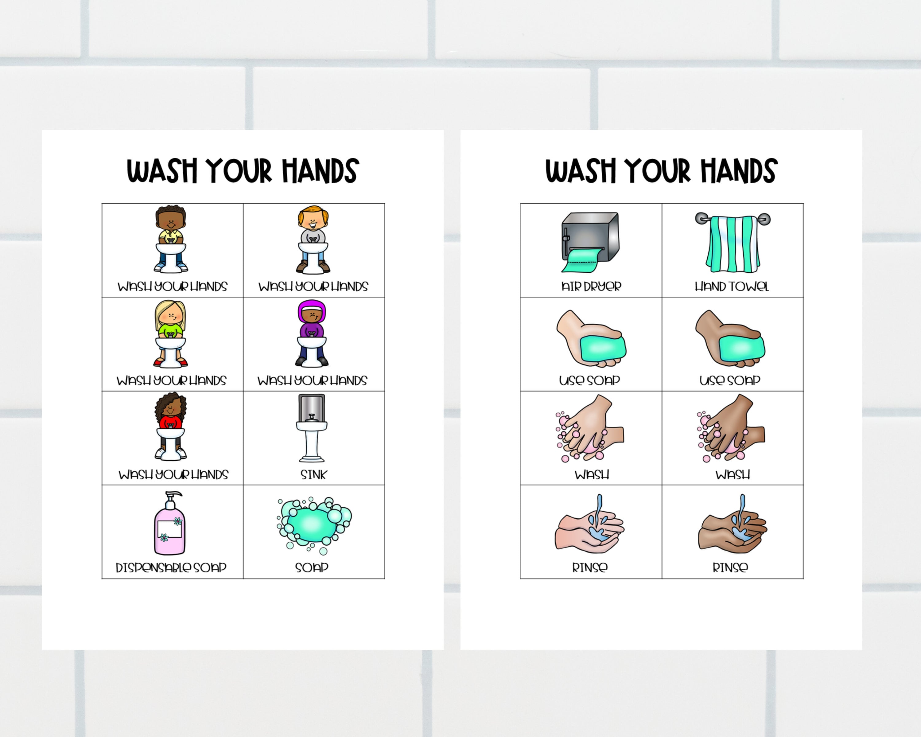 Wash Your Hands Visuals, Visual Routine, Hygiene Visuals, Visual Aid ...