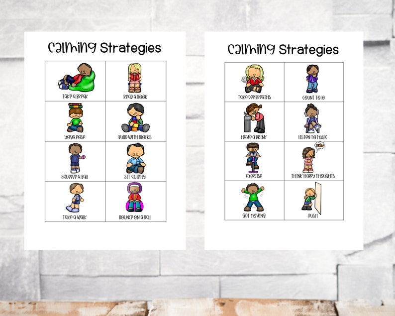 Coping Skills Visuals, Regulation, Visual Aid, ABA Therapy, Autism, ADD ...