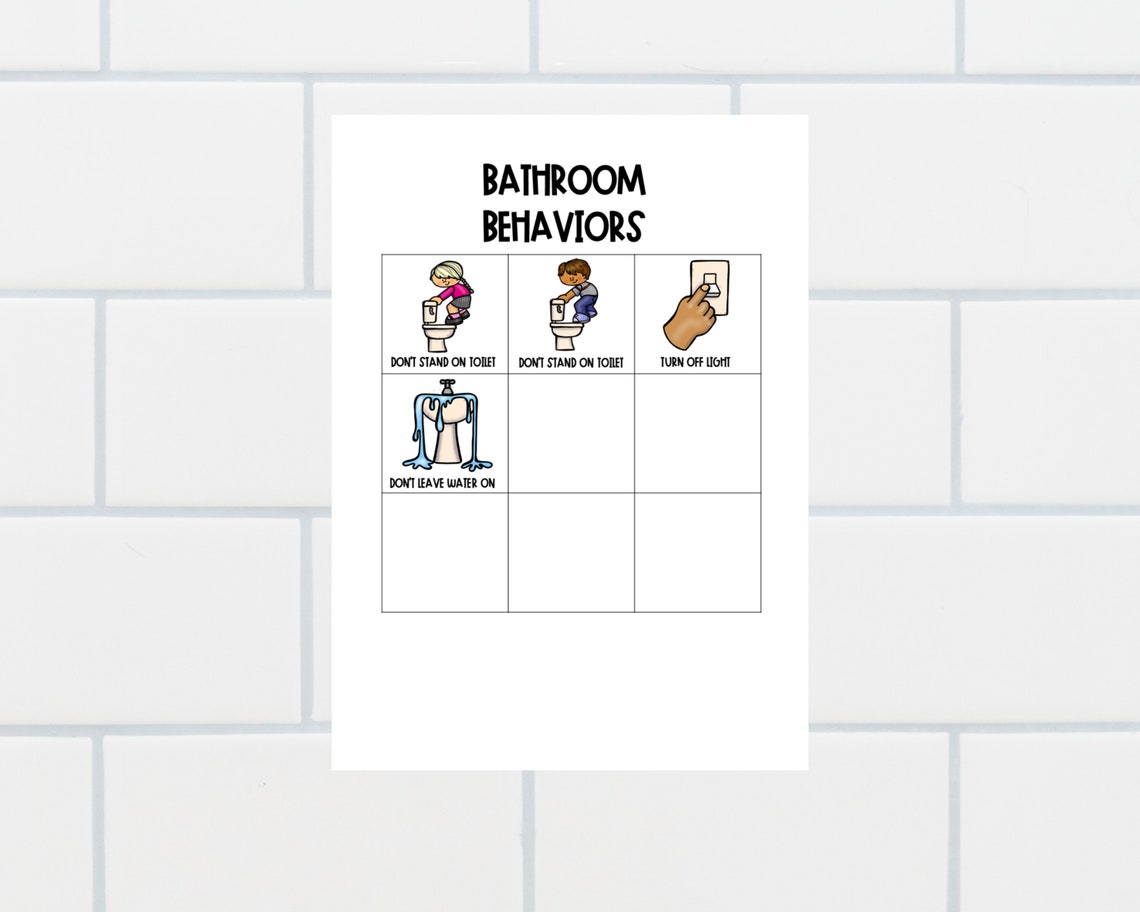 Bathroom Behavior, Visual Routine, Hygiene Visuals, Visual Aid, ABA ...