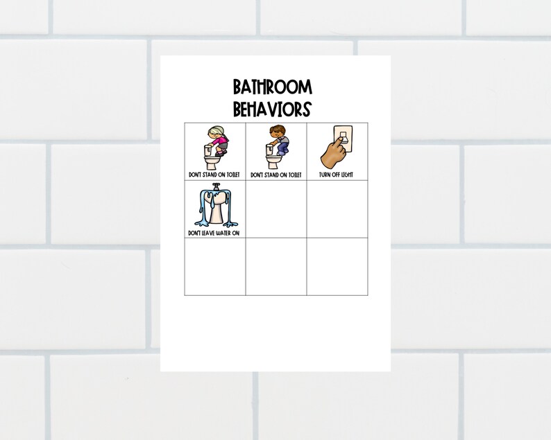 Bathroom Behavior, Visual Routine, Hygiene Visuals, Visual Aid, ABA ...