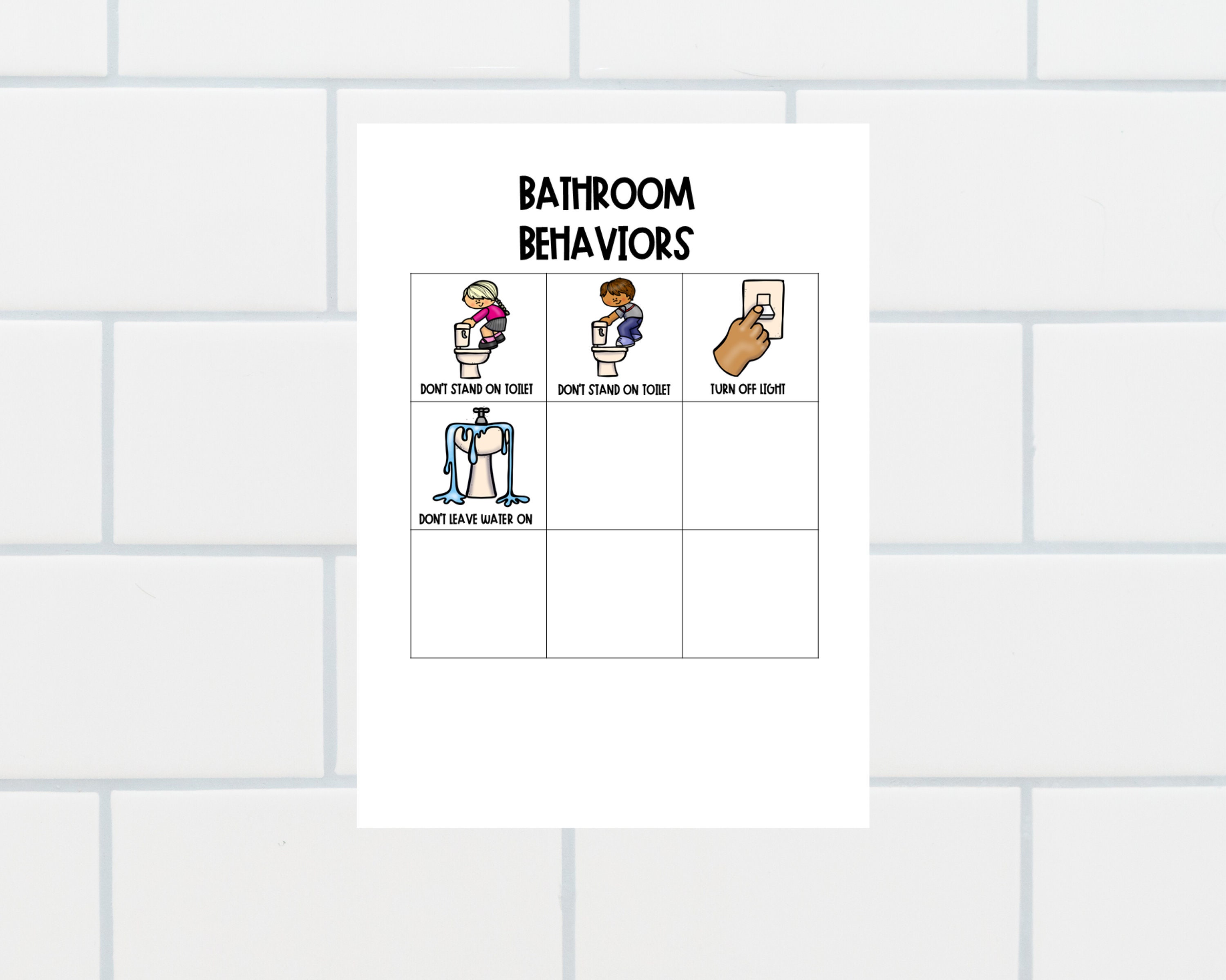 Bathroom Behavior, Visual Routine, Hygiene Visuals, Visual Aid, ABA ...
