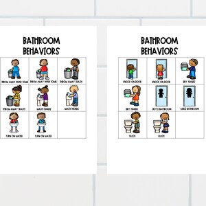 Bathroom Behavior, Visual Routine, Hygiene Visuals, Visual Aid, ABA ...