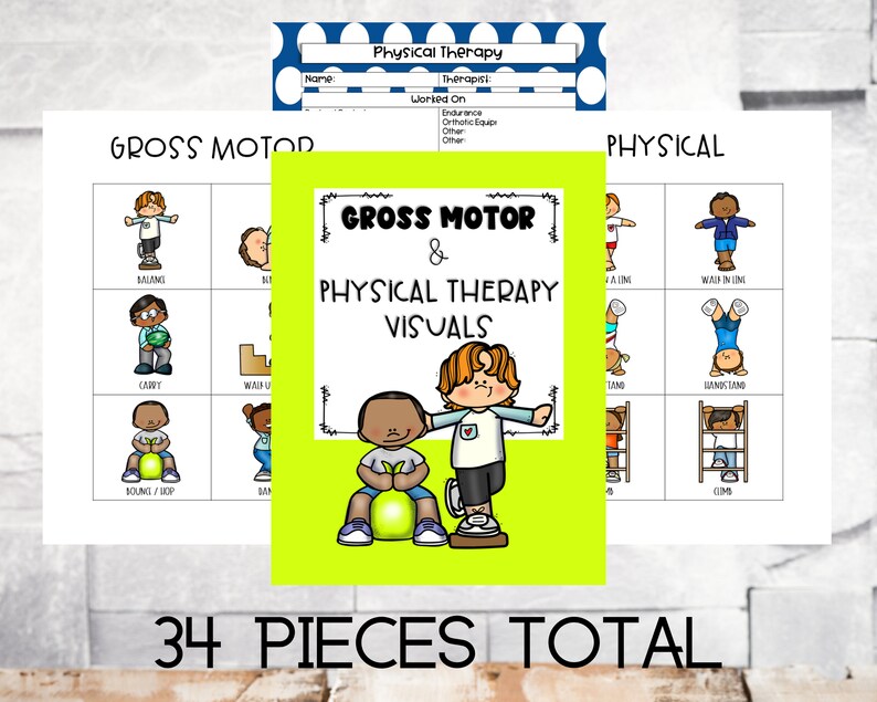 Gross Motor Visuals, Physical Therapy Visuals, Visual Aid, ABA, Autism ...