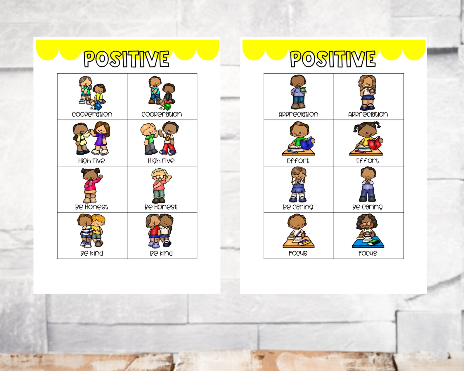 Positive Negative Behavior Visuals, Behavior, Visual Aid, ABA Therapy ...