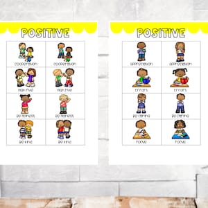 Positive Negative Behavior Visuals, Behavior, Visual Aid, ABA Therapy ...