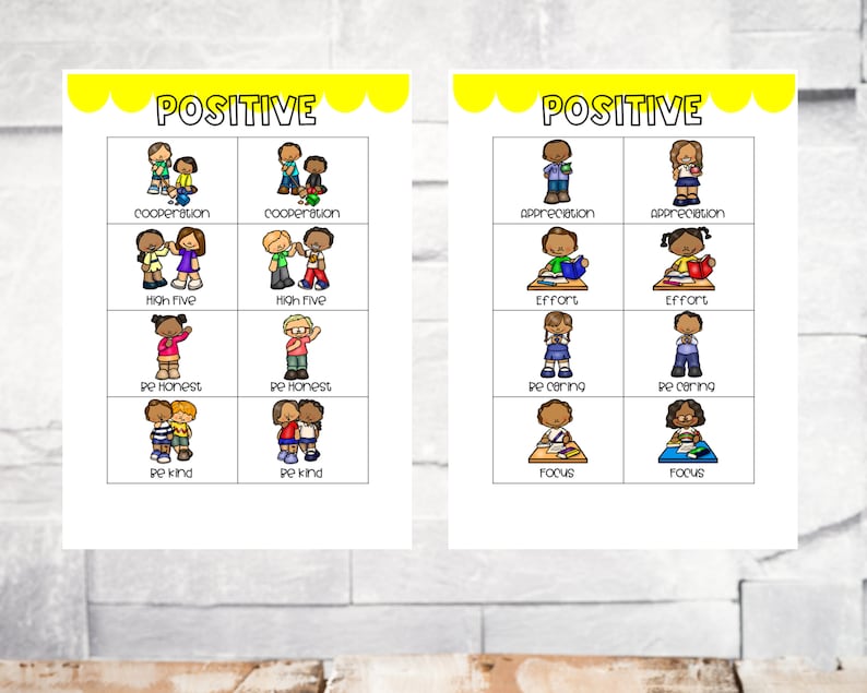 Positive Negative Behavior Visuals, Behavior, Visual Aid, ABA Therapy ...