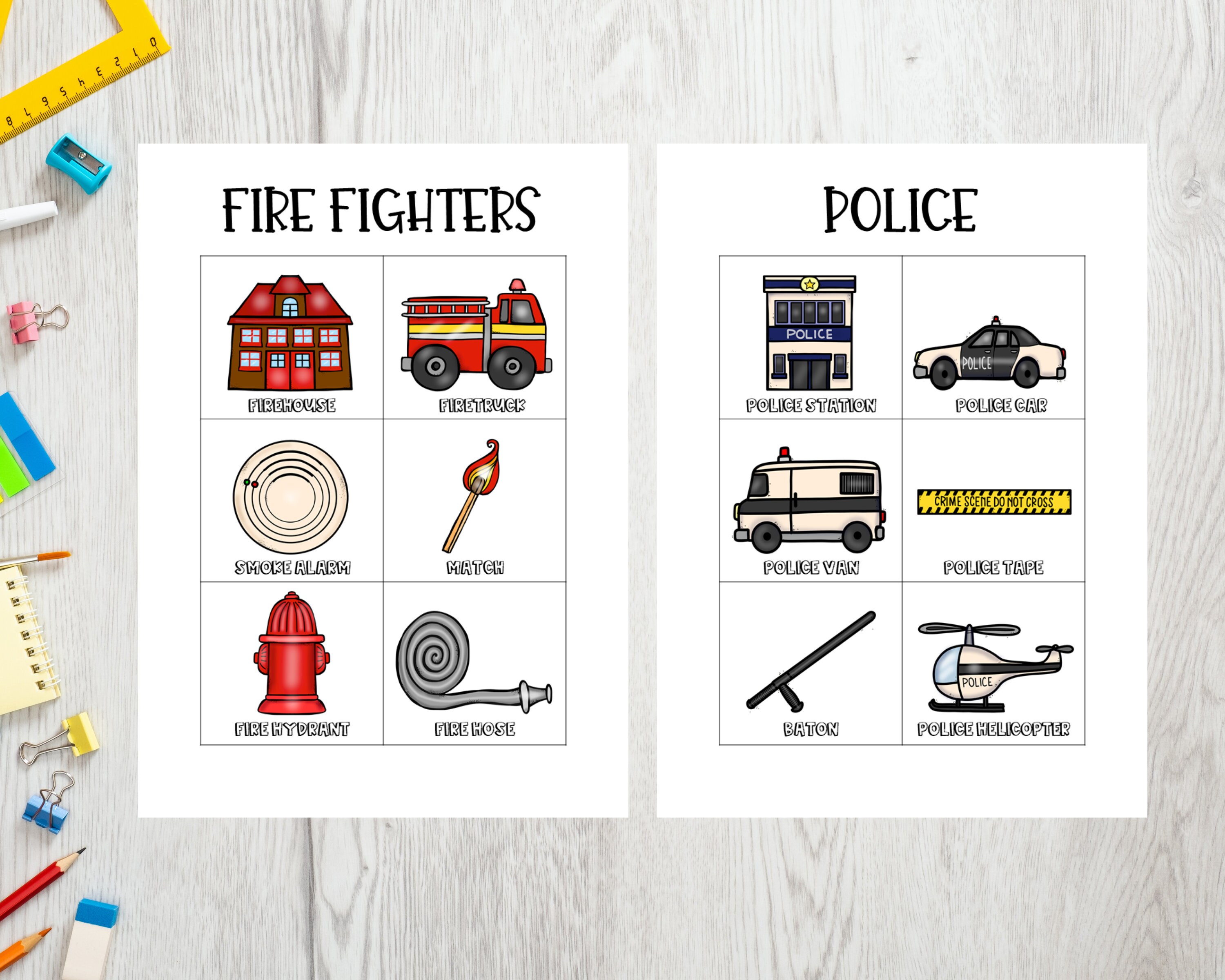 Emergency Helpers Visuals, Safety, Fire Fighter, Police, Visual Aid ...