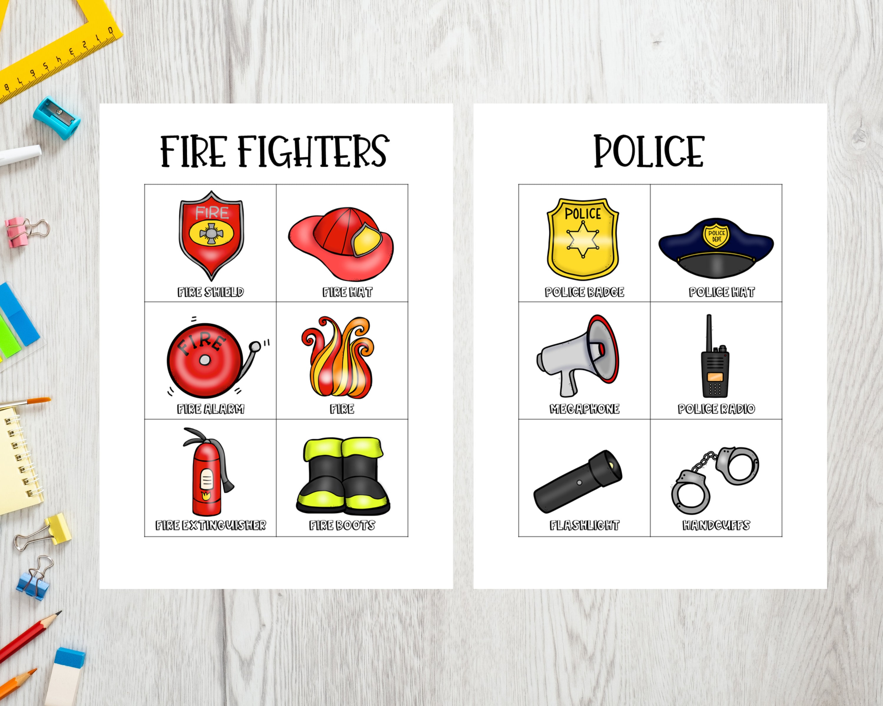 Emergency Helpers Visuals, Safety, Fire Fighter, Police, Visual Aid ...