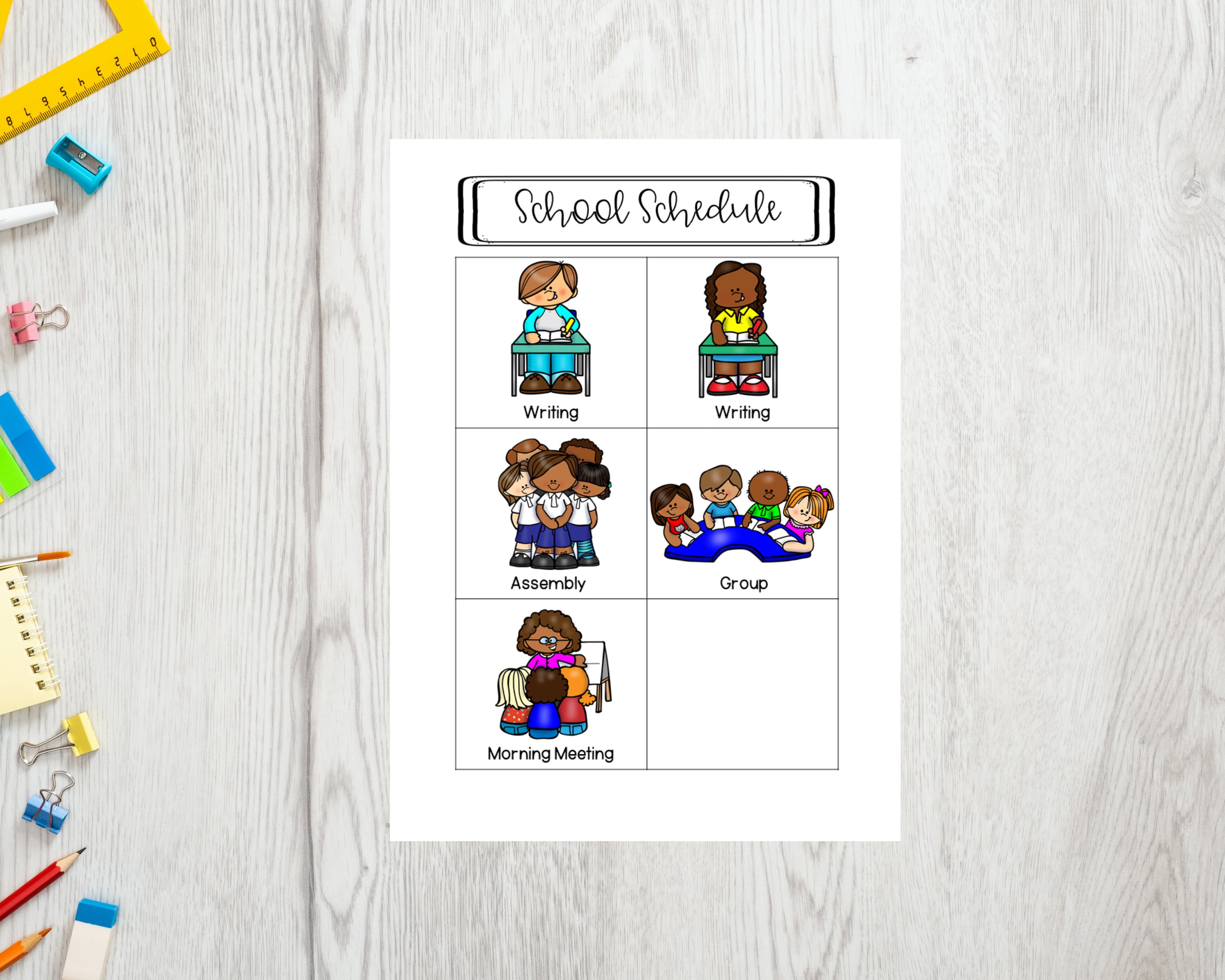 School Schedule, Visual Schedule, Visual Routine, Visual Aid, Autism ...