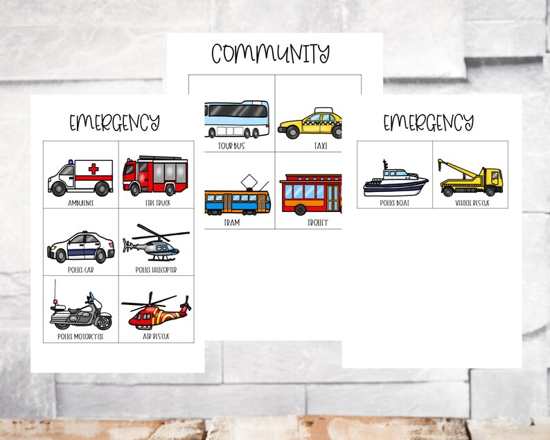 Transportation Visuals, Visual Aid, ABA, Therapy, Autism, ADD ...