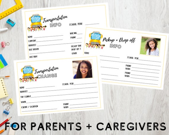 School Bus Forms School Bus Communication Bus Change - Etsy