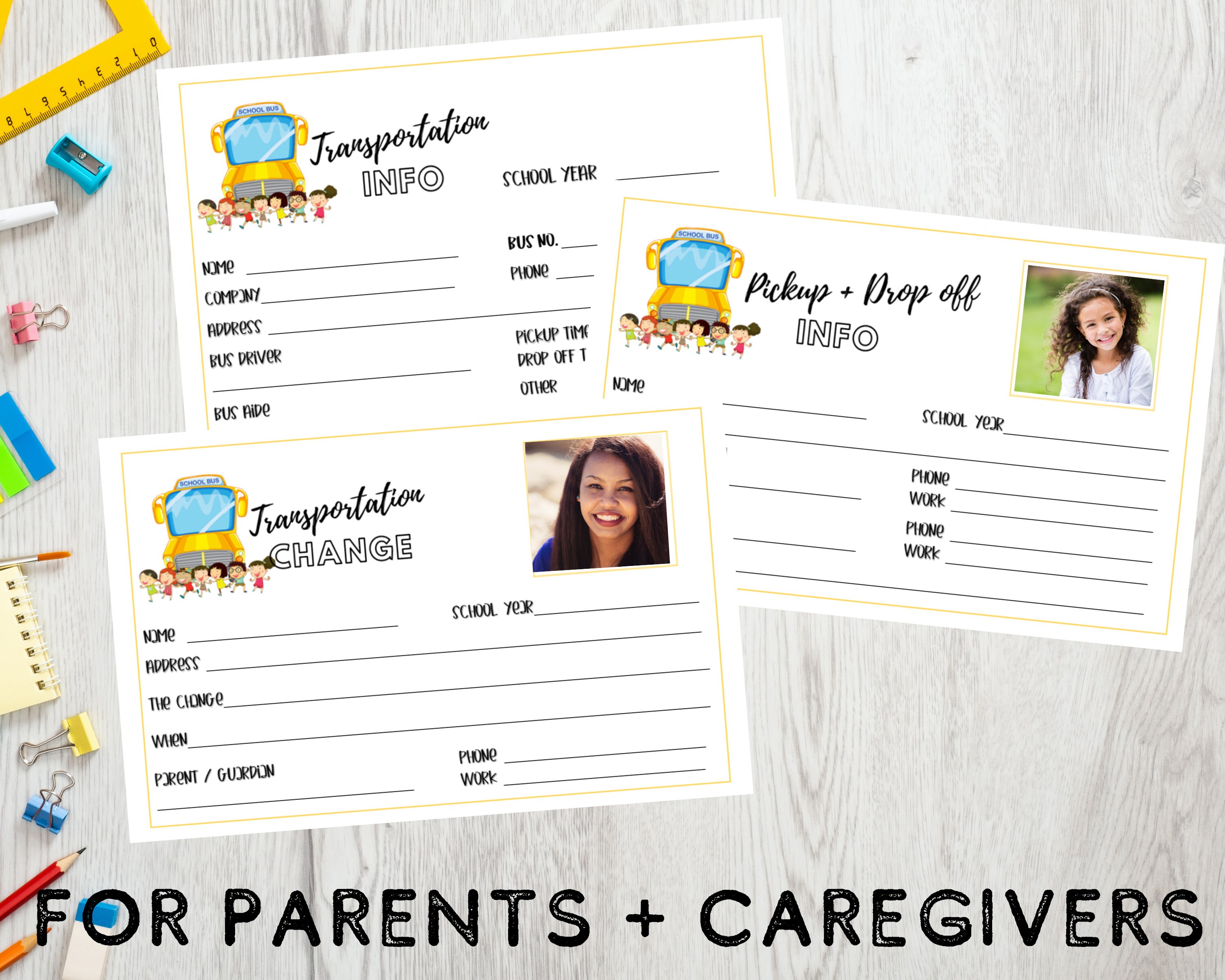 School Bus Forms, School Bus Communication, Bus Change, Pickup, Drop ...