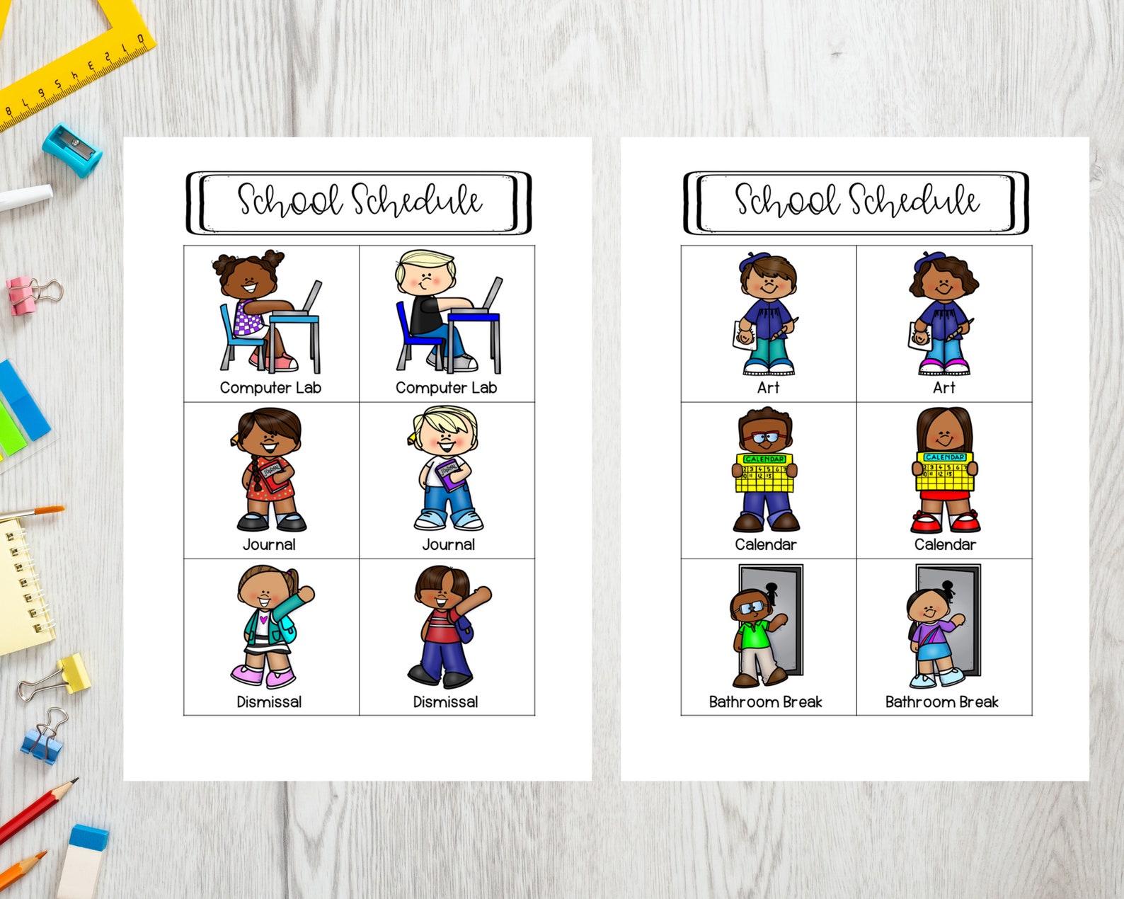 School Schedule, Visual Schedule, Visual Routine, Visual Aid, Autism ...