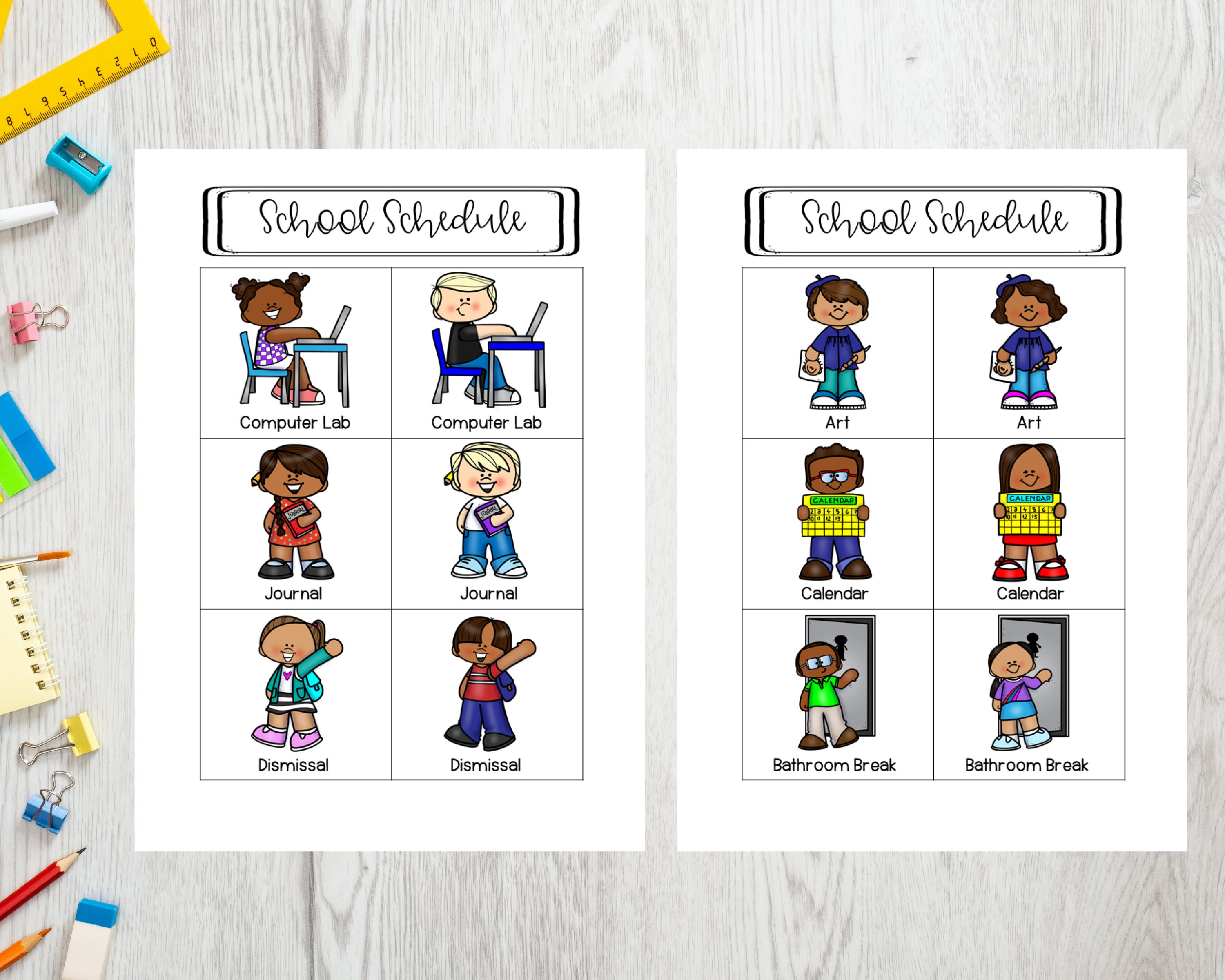 School Schedule, Visual Schedule, Visual Routine, Visual Aid, Autism ...