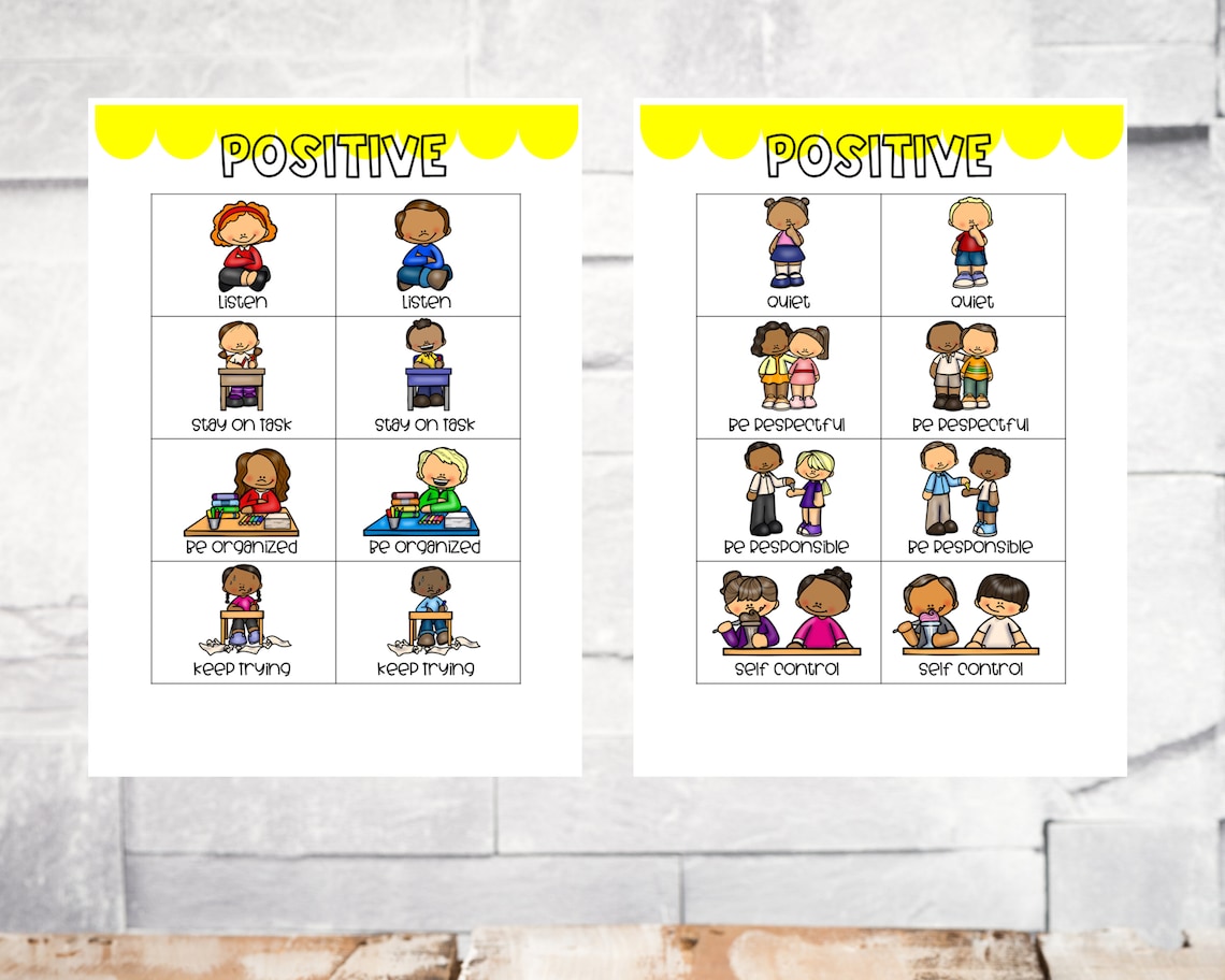 Positive Negative Behavior Visuals Behavior PECS Visual | Etsy