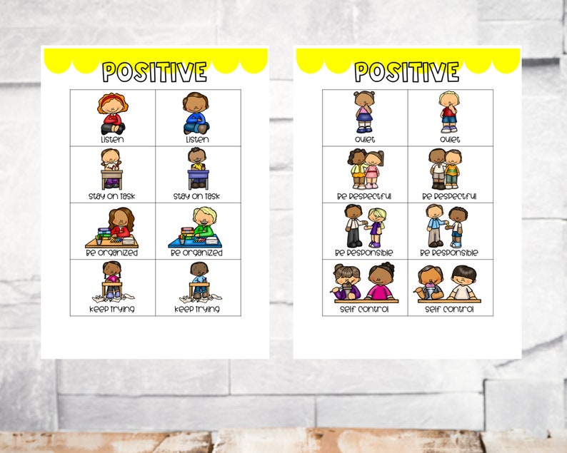 Positive Negative Behavior Visuals, Behavior, Visual Aid, ABA Therapy ...