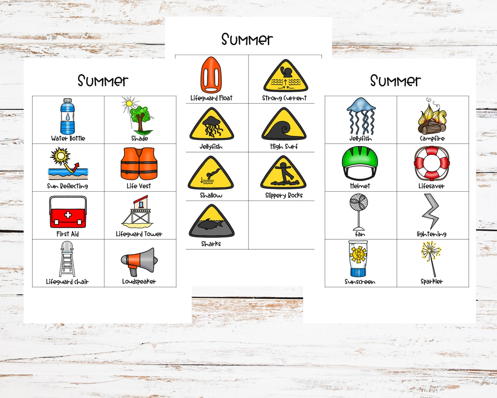 Summer, Sun and Beach Safety Visuals, Safety, Visual Aid, ABA, Therapy ...