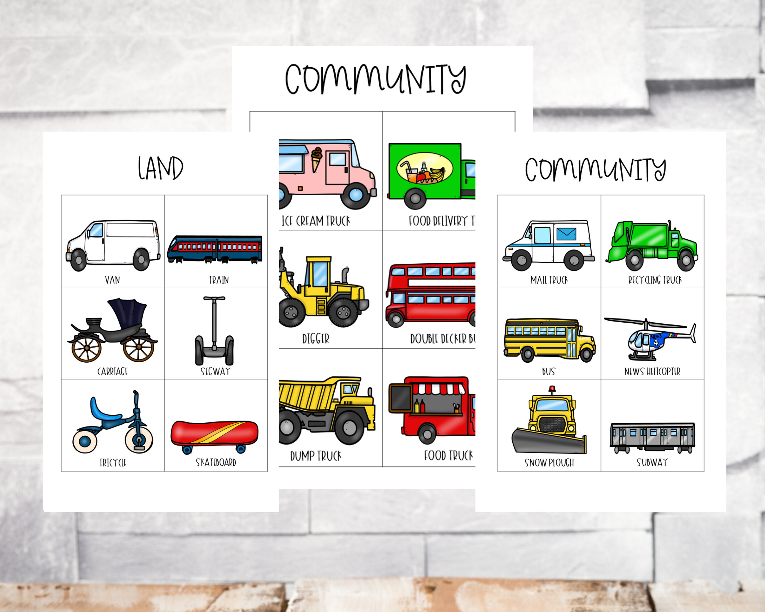 Transportation Visuals, Visual Aid, ABA, Therapy, Autism, ADD ...