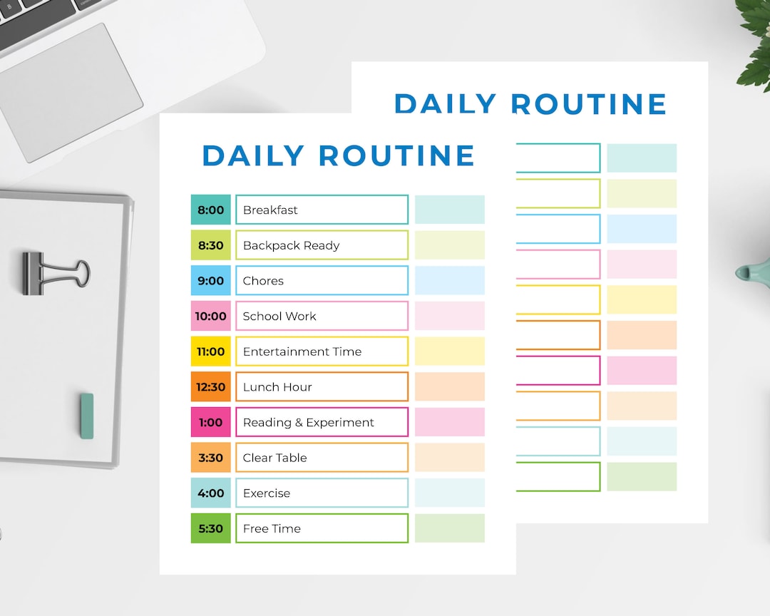 Daily Routine Visuals, Daily Schedule, Visual Aid, Daily Planner ...