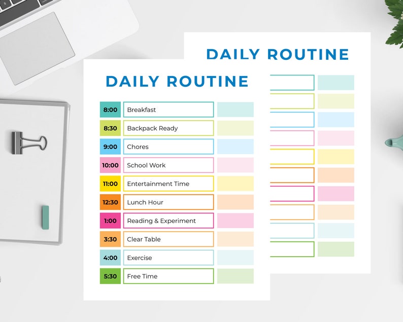Daily Routine Visuals, Daily Schedule, Visual Aid, Daily Planner ...