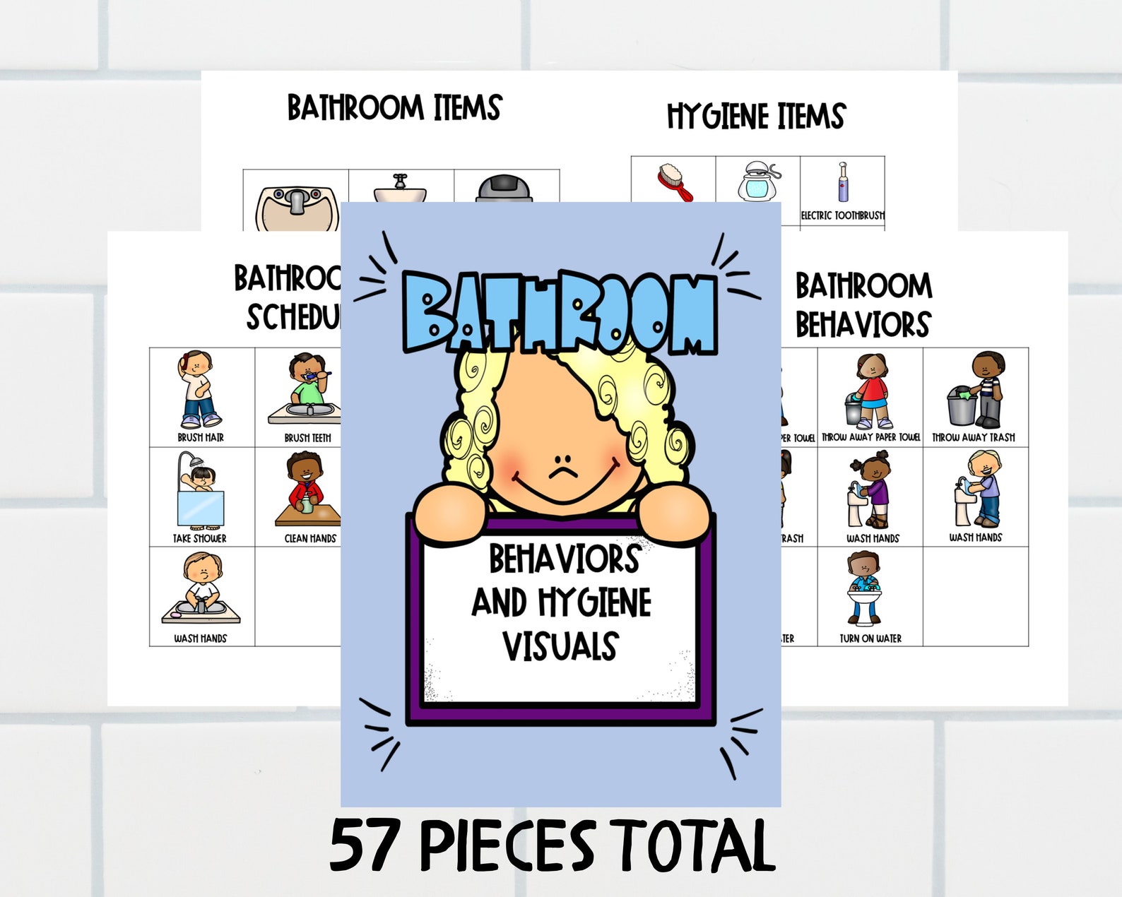 Bathroom Behavior, Visual Routine, Hygiene Visuals, Visual Aid, ABA ...