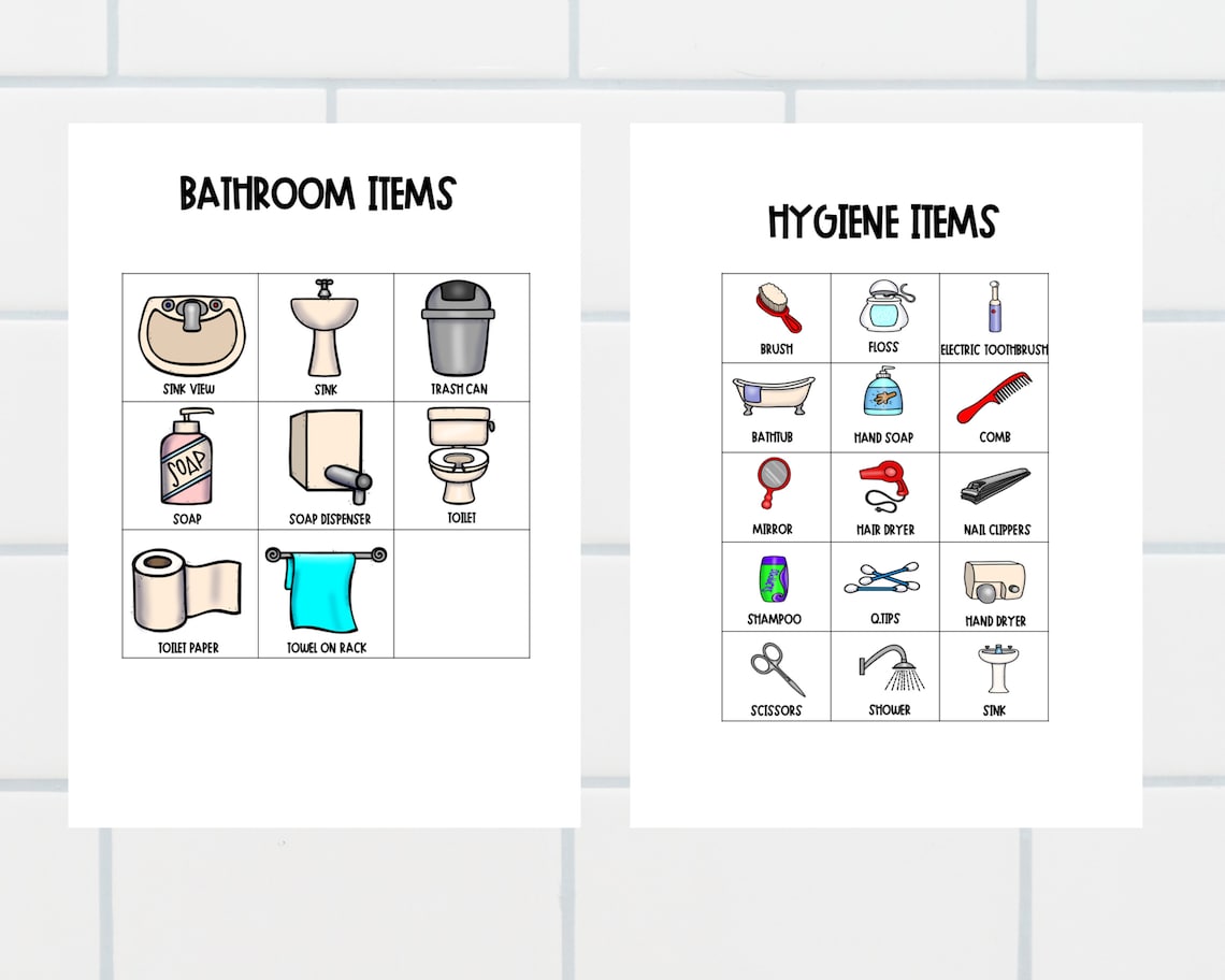 Bathroom Behavior, Visual Routine, Hygiene Visuals, Visual Aid, ABA ...
