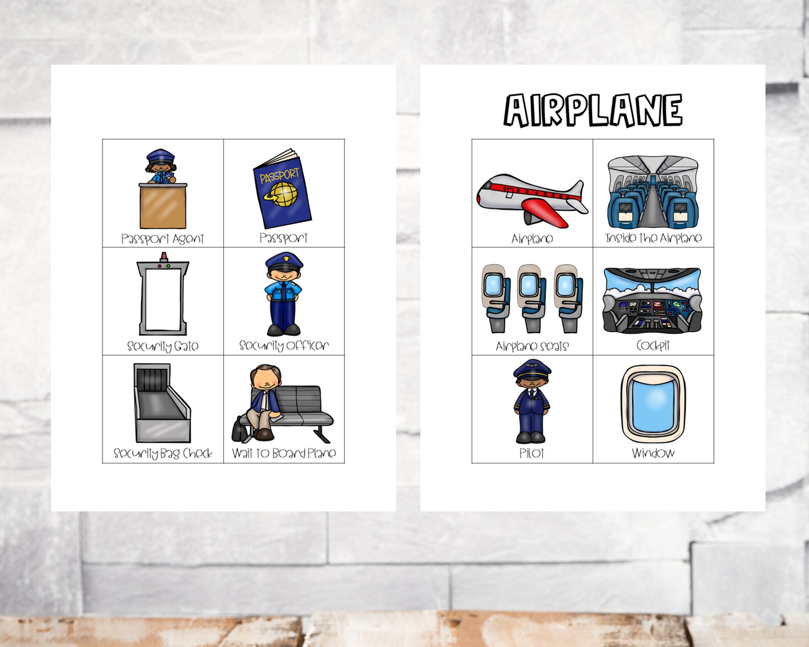 Airport and Airplane Travel Visuals PECS Visual (Instant Download) - Etsy