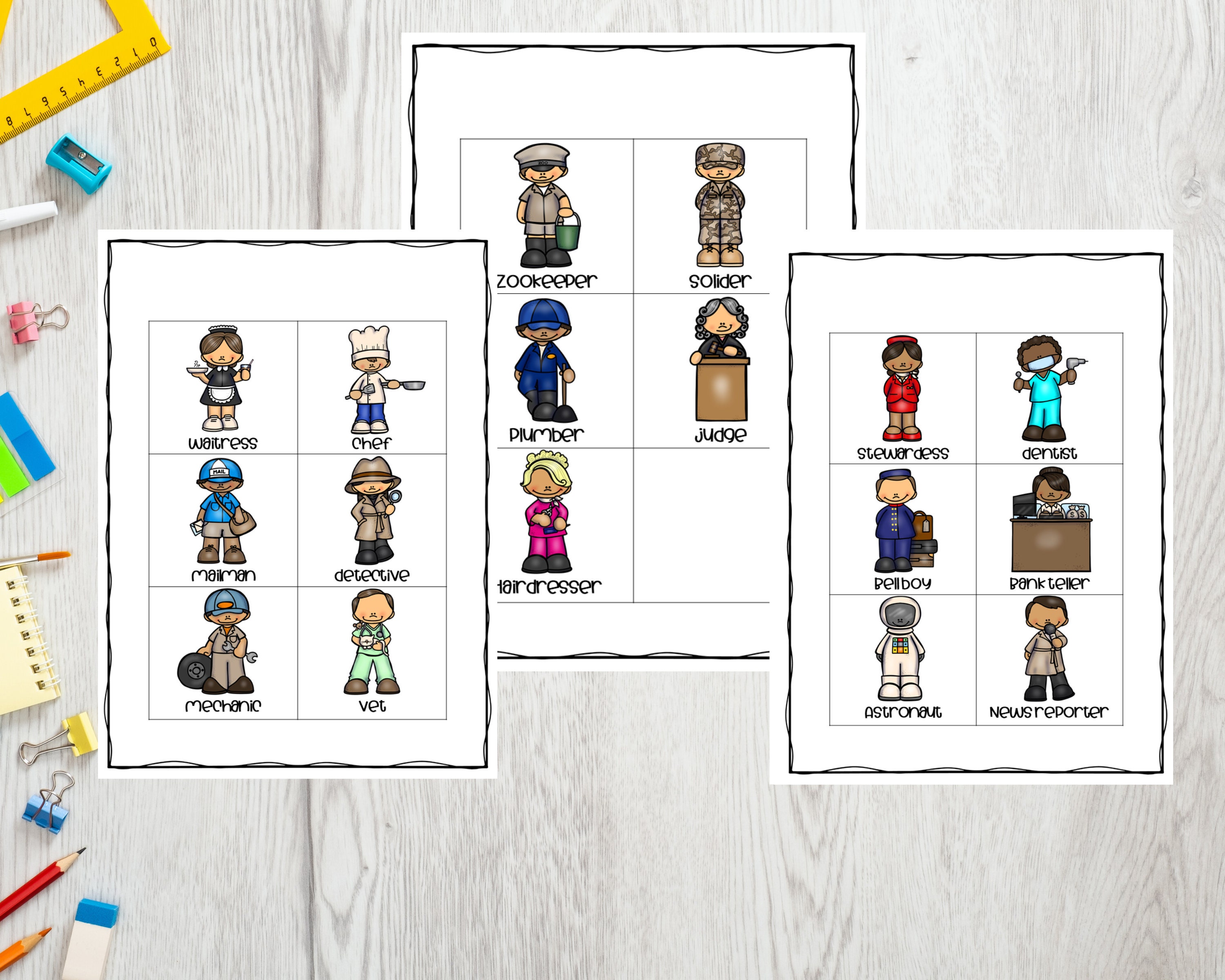 Community Helpers, Occupation Visuals, Visual Aid, ABA Therapy, Autism ...