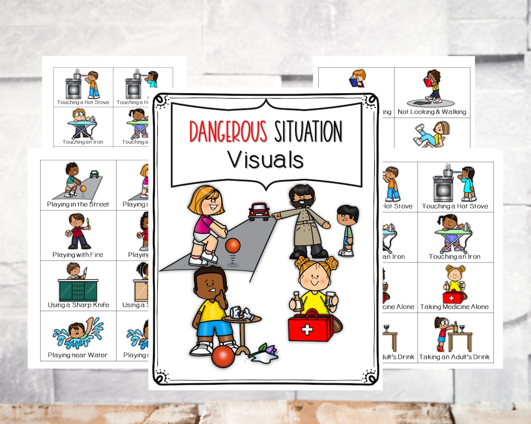 Dangerous Situations and Mishaps Visuals, Safety Visual Aids, Therapy ...
