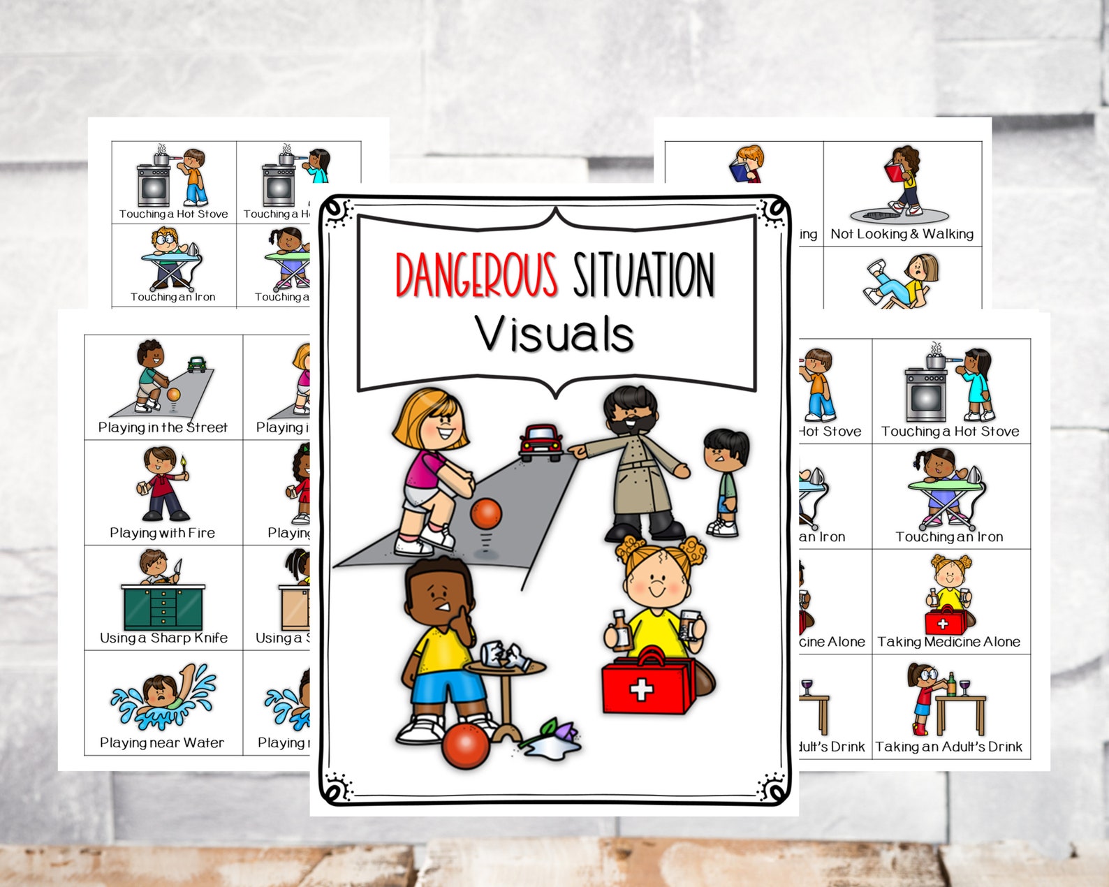Dangerous Situations and Mishaps Visuals, Safety Visual Aids, Therapy ...