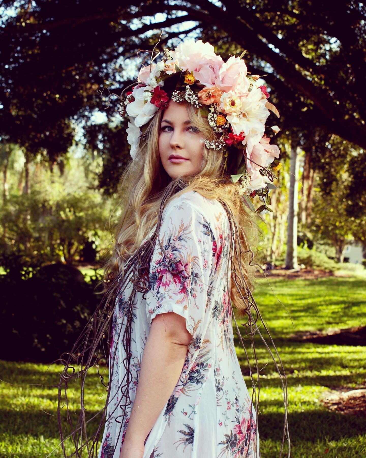 Large Handmade Flower Crown blush, Cream, Pinks, and Yellow With ...