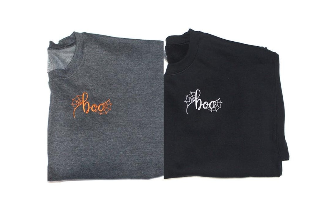 Boo Embroidered Crewneck Sweatshirt Adult Unisex Crewneck Sweatshirt ...