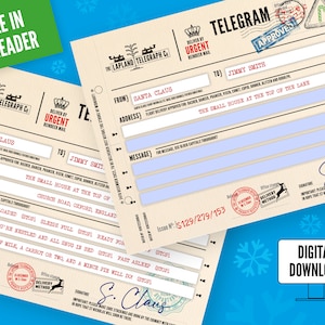 Christmas Editable Telegram. Santa Letter. Santagram Personalised ...