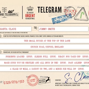 Christmas Editable Telegram. Santa Letter. Santagram Personalised ...
