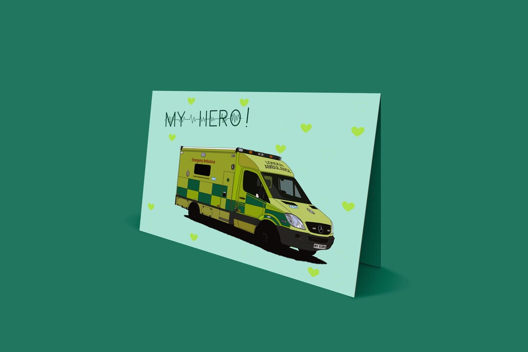 Customisable Ambulance Card Greetings Card Paramedic Cute - Etsy