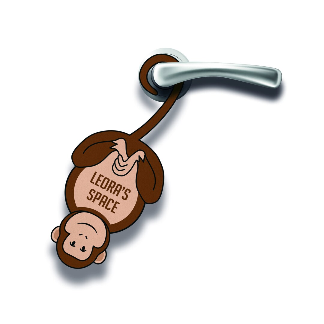 Customisable Monkey Door Hanger - Door Sign - Door Tag - Monkey's - Etsy