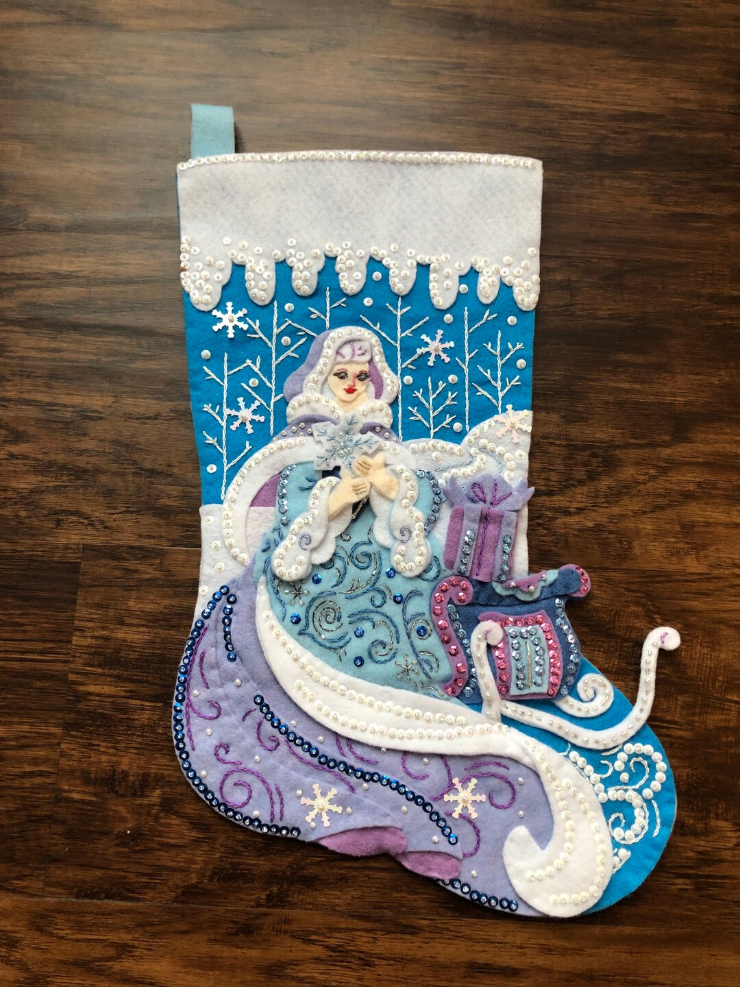 Finished Bucilla Stocking in Pattern “winter Magic” - Etsy