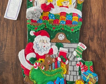 Finished Bucilla Christmas Stocking - Christmas Night, Over the ...