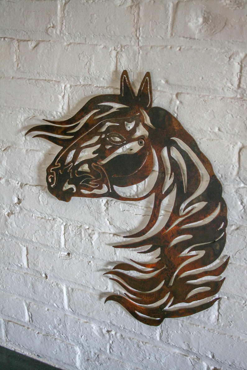 Horse Sign Metal Sign Horse Wall Decor Horse Metal Horse Head Equine ...