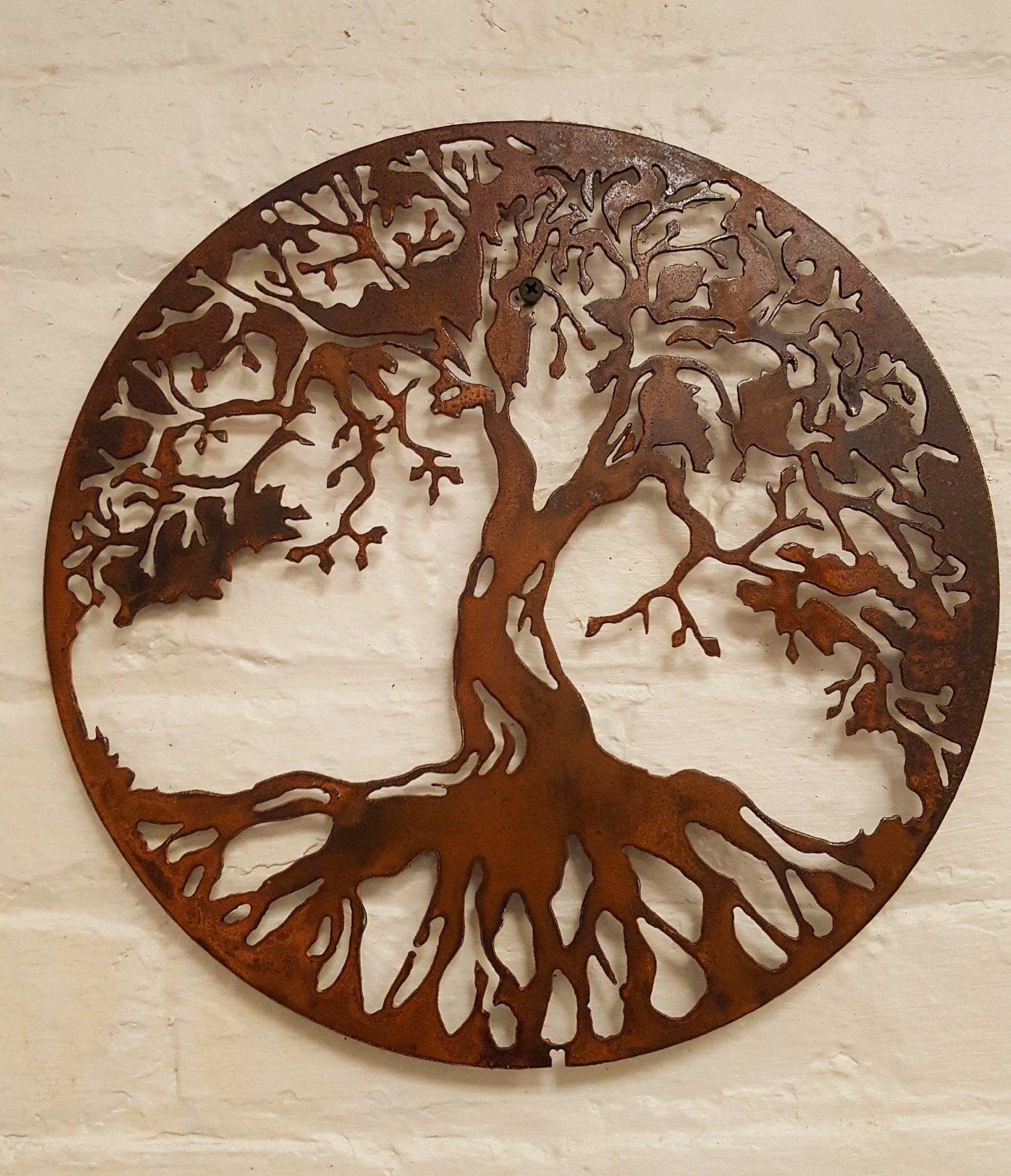 Tree of Life Metal Wall Art Wall Decor Metal Tree Round Tree - Etsy ...