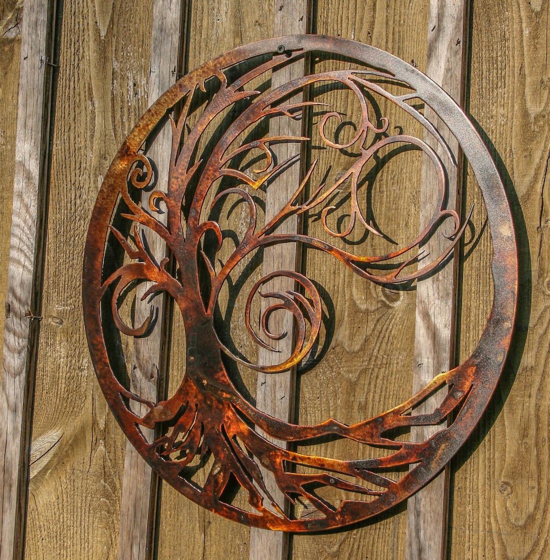 Japan Brown Swirl Tree of Life Metal Wall Art Wall Decor Metal Tree ...
