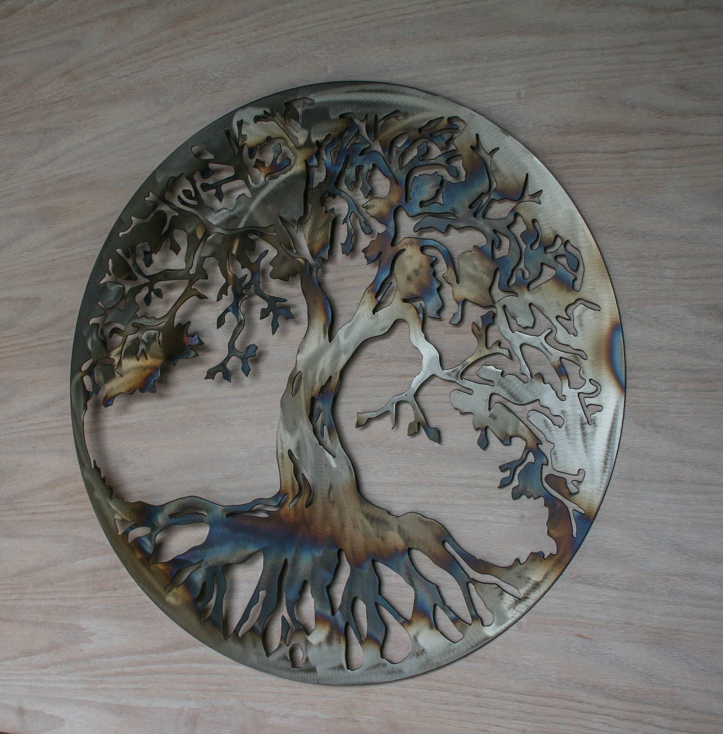 Tree of Life Metal Wall Art Wall Decor Metal Tree Round Tree - Etsy ...