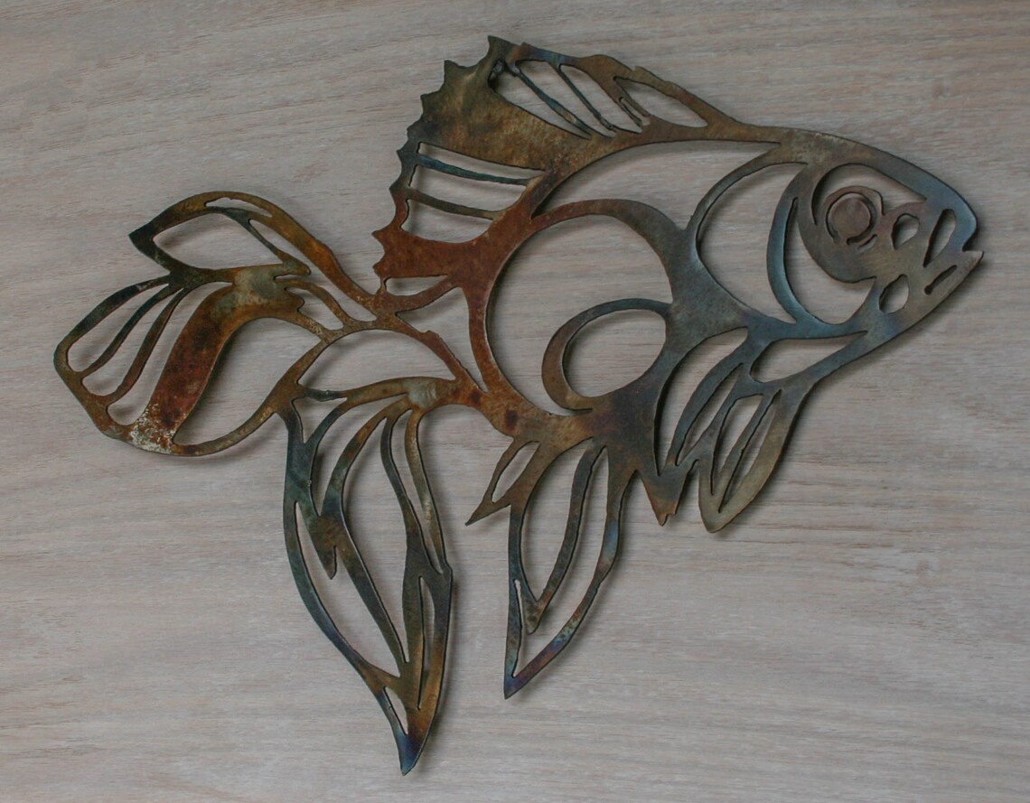 Gold Fish Metal Wall Art Fish Metal Wall Decor Fish Wall Art - Etsy