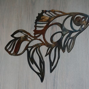Gold Fish Metal Wall Art Fish Metal Wall Decor Fish Wall Art Metal Fish ...
