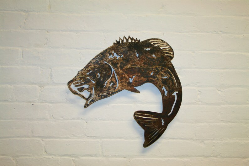 Bass Fish Sign Bass Fishing Metal Wall Decor Wall Art Fish - Etsy