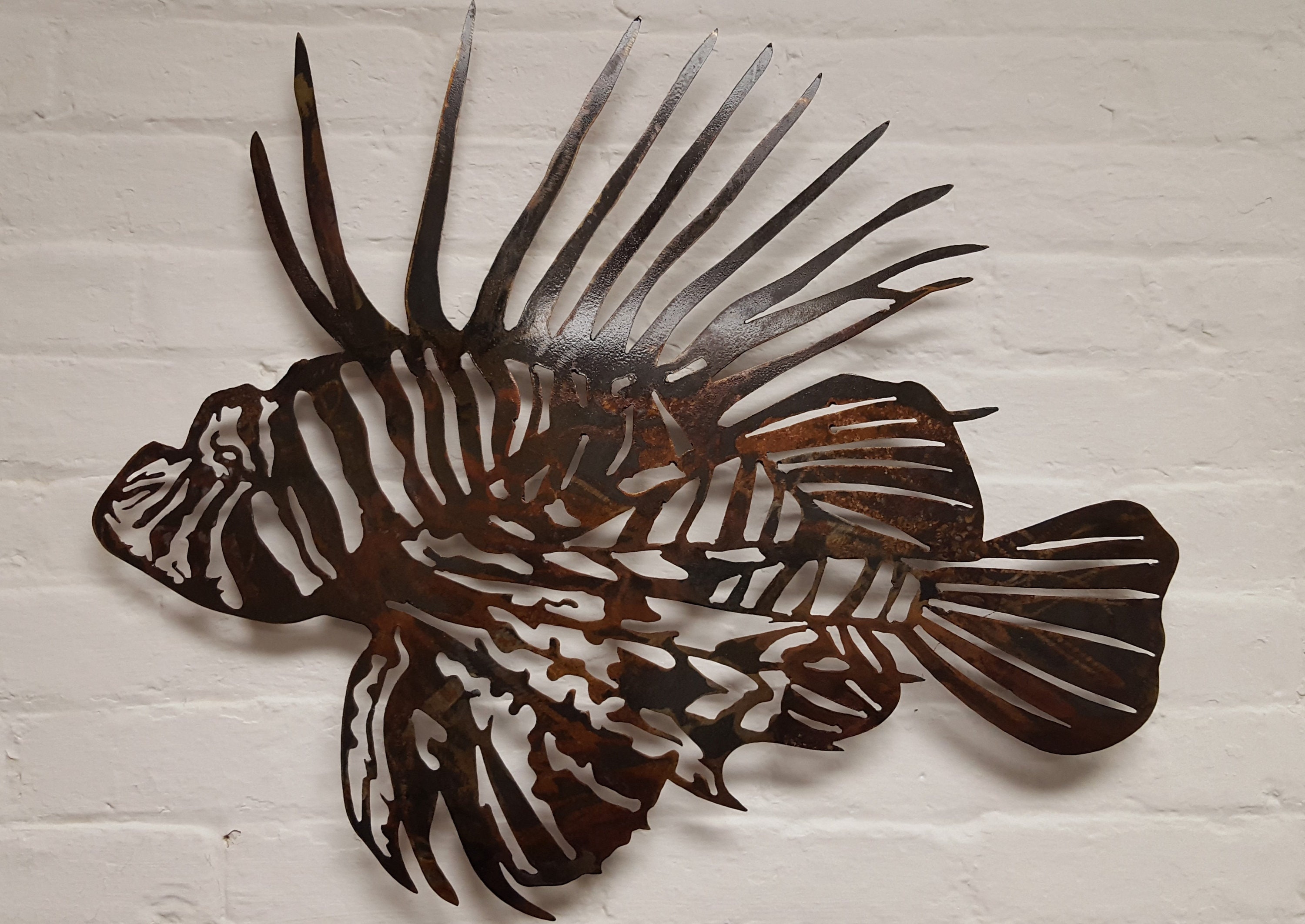 Lion Fish Sign Wall Decor Wall Art Interior Design Wall Hanging Metal ...