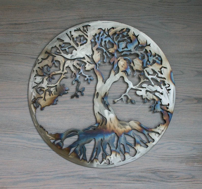 Metal Wall Art Tree of Life 24" Wall Decor Metal Sign Wall Hanging ...