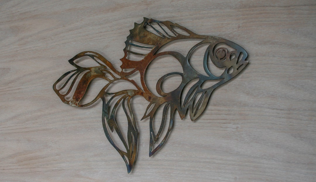 Gold Fish Metal Wall Art Fish Metal Wall Decor Fish Wall Art Metal Fish ...